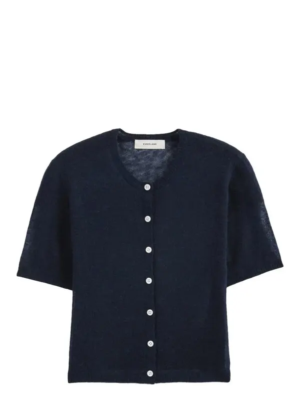 Everlane Air Alpaca™ Short-sleeve Cardigan - Navy