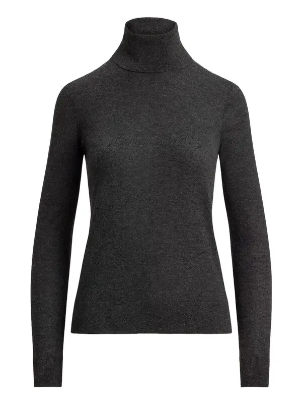 Ralph Lauren Cashmere Turtleneck Top - Grey