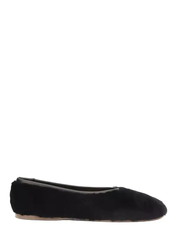 FORTE_FORTE Sheepskin Ballerina Flats - Black