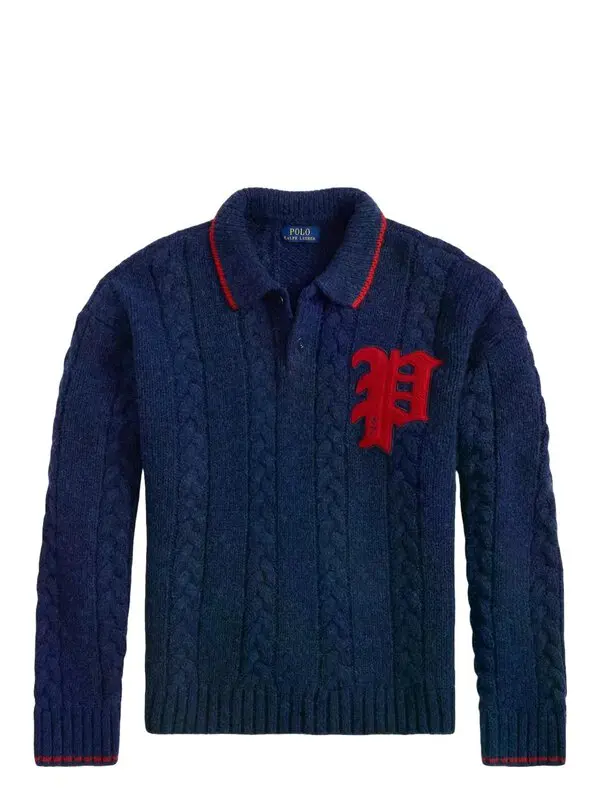 Polo Ralph Lauren Cable-knit Polo-neck Sweater - Blue
