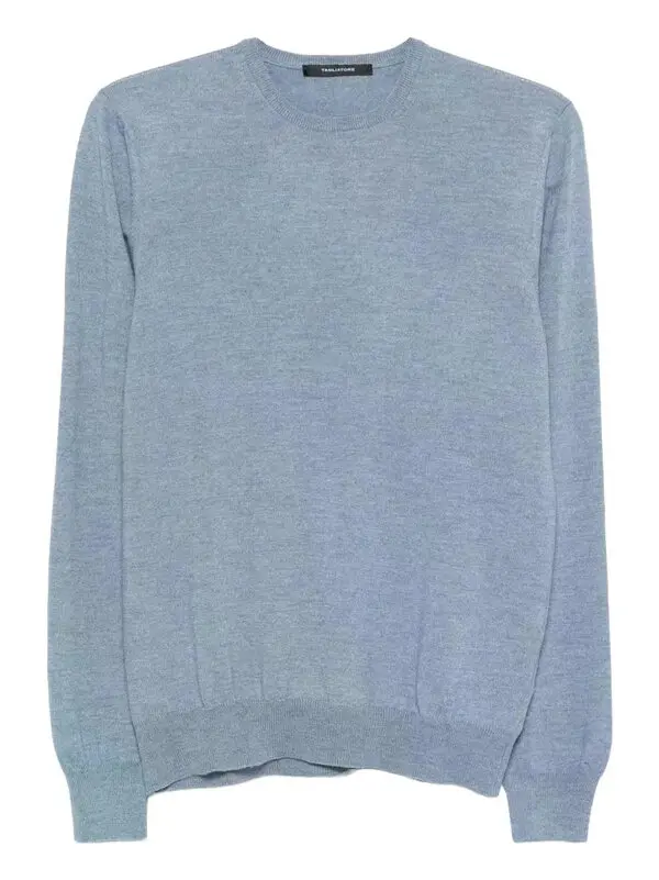 Tagliatore Crew-neck Virgin Wool Sweater - Blue