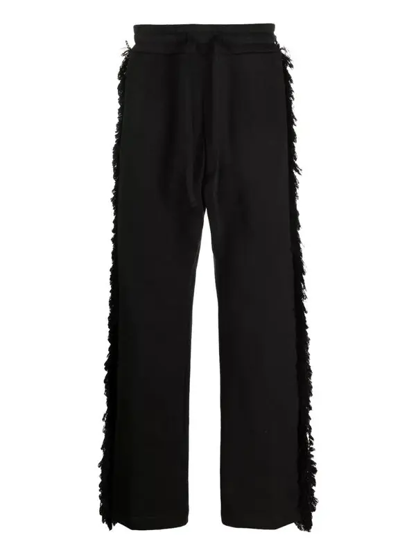 RITOS Frayed Stripes Straight-leg Trousers - Black