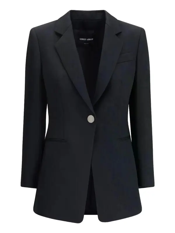 Giorgio Armani Single-button Silk Blazer - Black