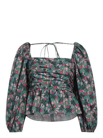 Max Mara Floral-print Peplum Top - Green