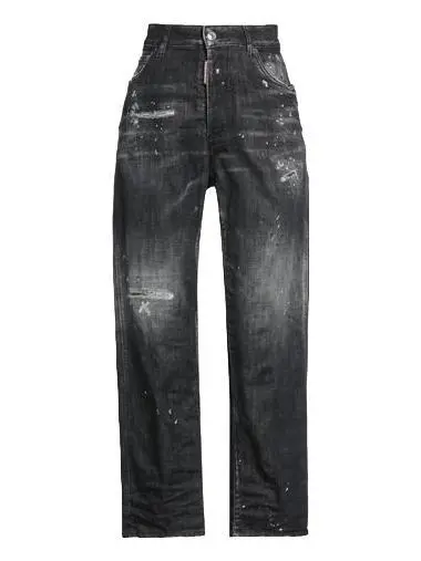 Dsquared2 Straight-leg Jeans With Leather Trims - Grey