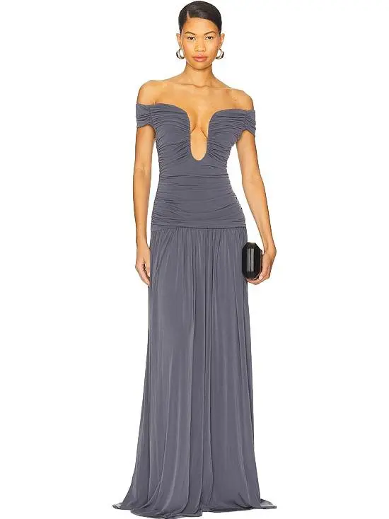 LOVERS AND FRIENDS Alizee Gown - Slate Grey