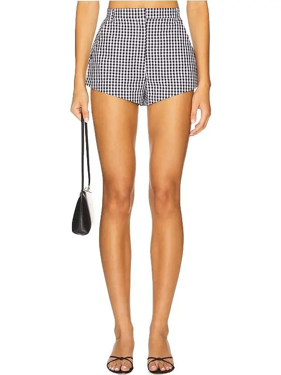 Amanda Uprichard Cara Poplin Shorts - Black & White