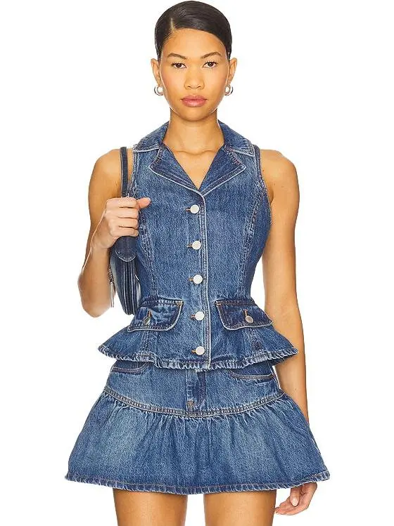 Blanknyc Denim Peplum Vest - Rain Or Shine