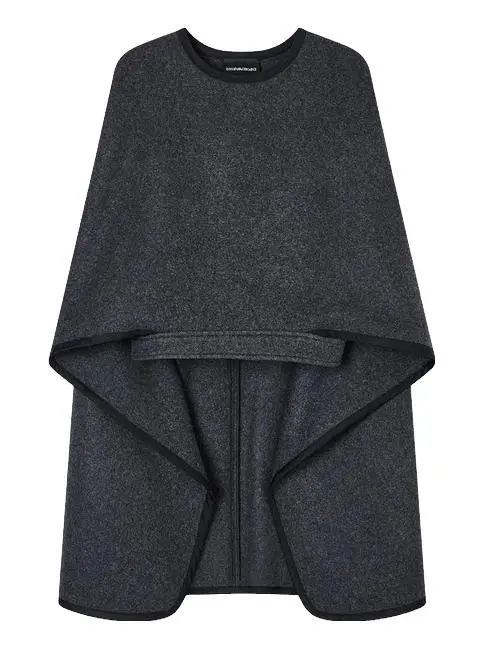 Emporio Armani Polygon Capsule Collection Wool-blend Cape - Black / White / Pink / Gray