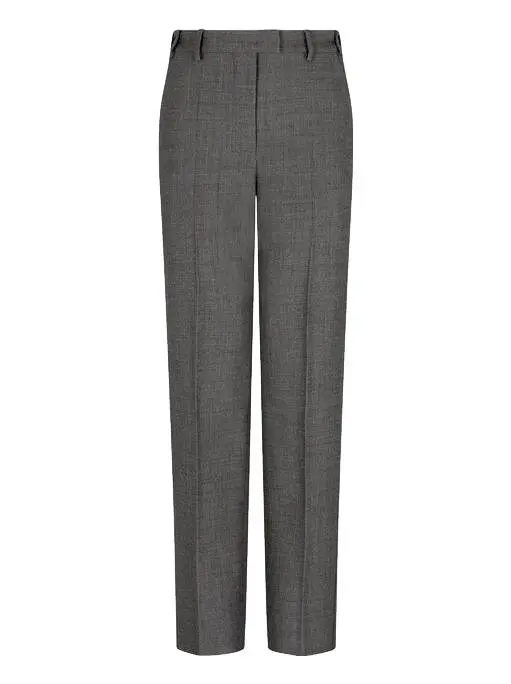 Emporio Armani Mouliné Crêpe Wool Trousers - Brown
