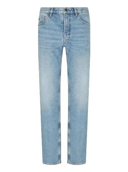 Emporio Armani J76 Straight-fit Jeans In Vintage-effect Washed Denim - Blue