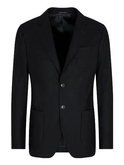 Giorgio Armani Upton Line Single-breasted Jacket In Stretch Cashmere Drap - Black
