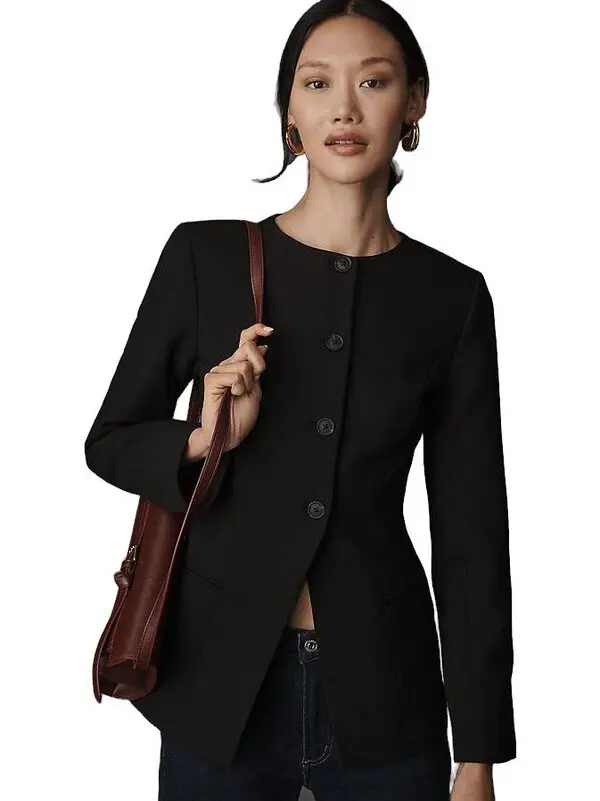 ALIGNE Daphne Long Waisted Blazer Jacket - Black