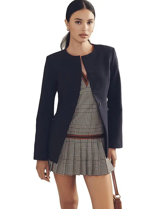 ALIGNE Daphne Long Waisted Blazer Jacket - Navy