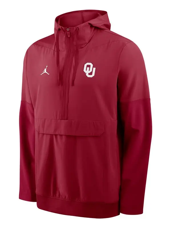 JORDAN Oklahoma Anorak College 1/2-zip Hooded Jacket - Red