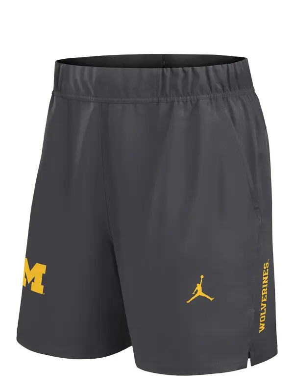 JORDAN Michigan Primetime Victory Primary Logo College Shorts - Grey