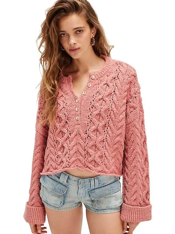 Free People Cable-knit Cardigan - Rosie