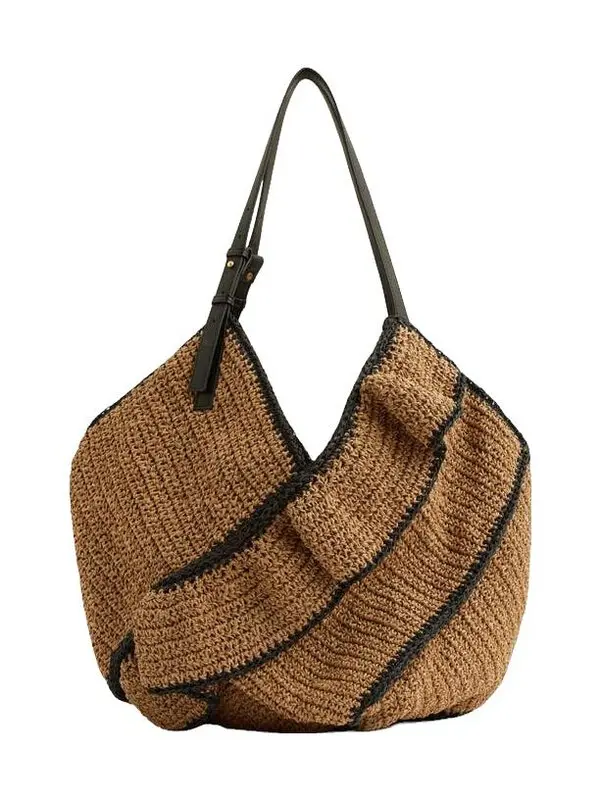 REISS Olescha Woven Shoulder Bag - Natural