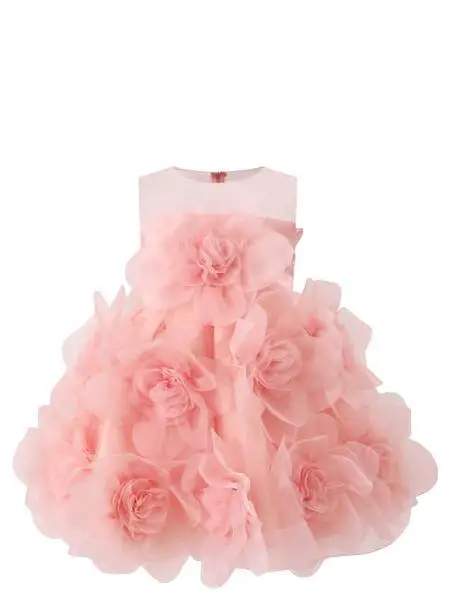 TULLEEN Floral Blooming Flowers Dress - Pink