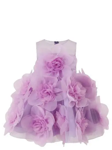 TULLEEN Floral Blooming Flowers Dress - Purple