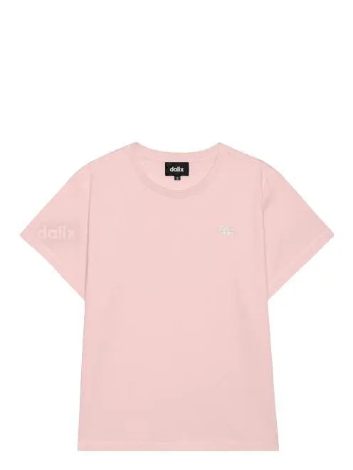 DALIX Bow High Waisted Tee - Rose