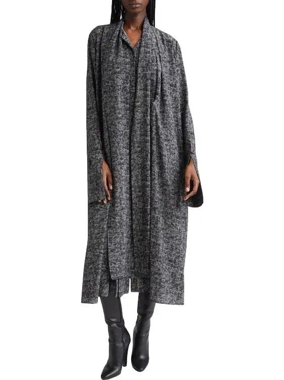 Michael Kors Smudge Glen Plaid Silk Shirtdress - Pewter Multi