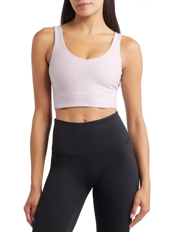 Beyond Yoga Space Dye Longline Sports Bra - Blush Blooms Heather