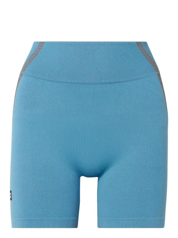 On Studio Ribbed Stretch Shorts - Blue