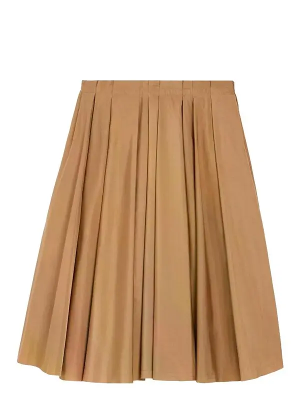 Ami Corolla Taffetas Midi Skirt - Brown
