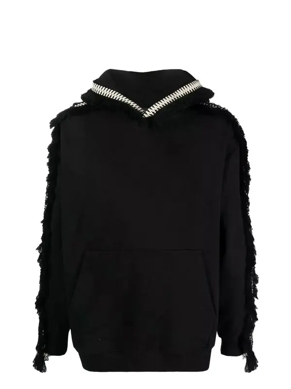 RITOS Embroidered Cotton Hoodie - Black