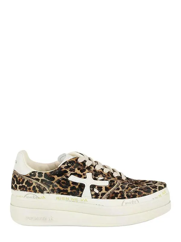 Premiata Micol Leopard-print Calf Hair Sneakers - Brown