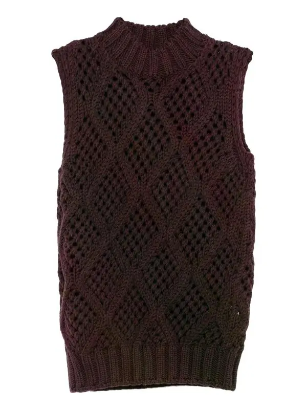 Eleventy Cable-knit Sleeveless Top - Purple
