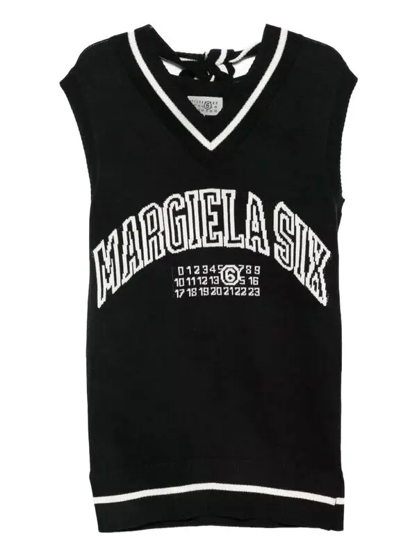MAISON MARGIELA Logo-embroidered Vest - Black