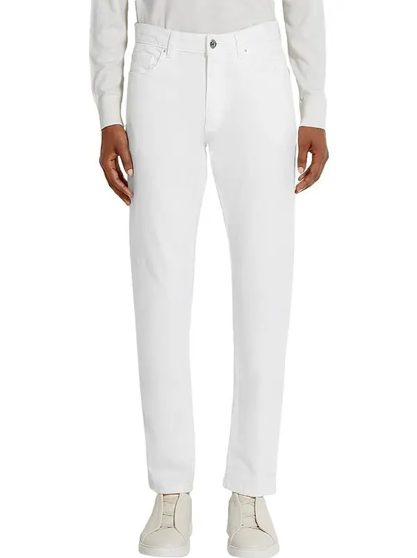 Zegna Roccia Stretch Slim Fit Jeans - White