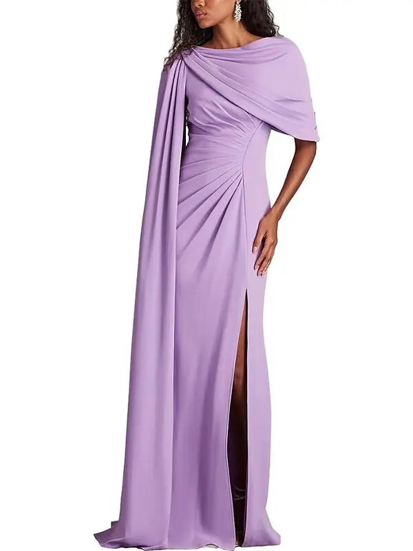 Tadashi Shoji Acadia Shawl Draped Gown - Purple
