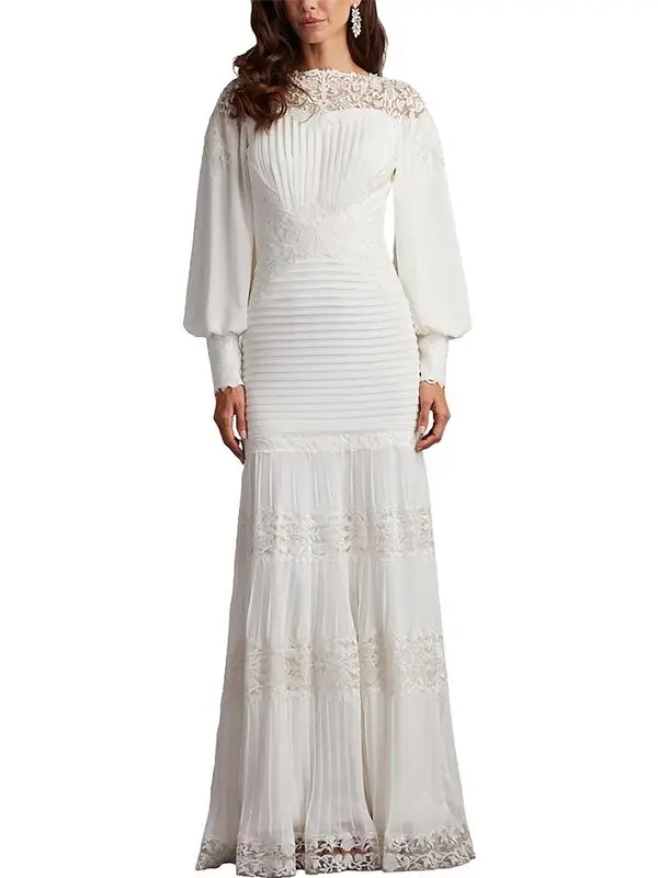 Tadashi Shoji Blouson Sleeve Gown - Ivory