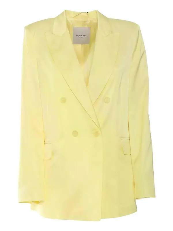 ERMANNO FIRENZE Peak-lapel Double-breasted Blazer - Yellow