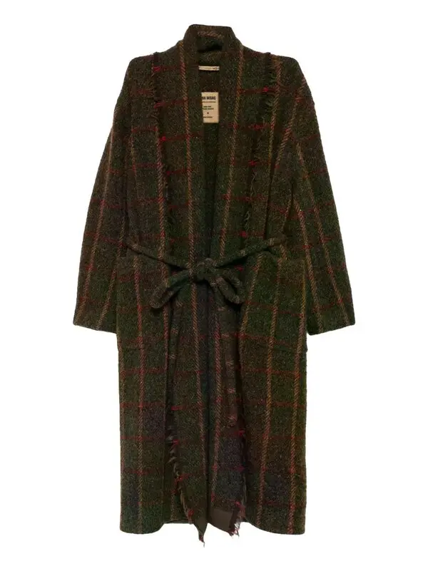 UMA WANG Checked Coat - Green