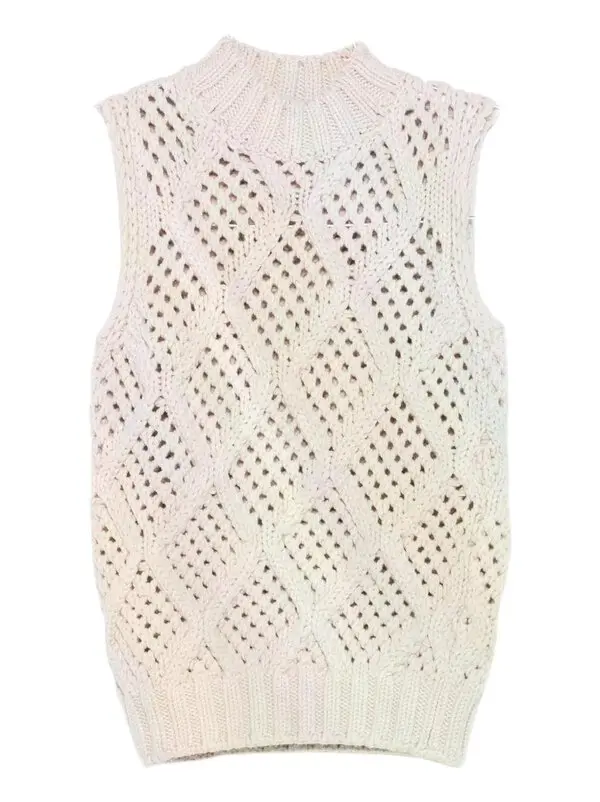 Eleventy Cable-knit Sleeveless Top - Neutrals