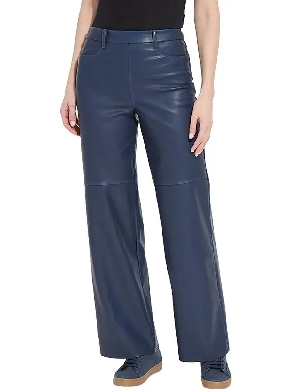 Lyssé Cortina Faux Leather Pants - Deep Blue