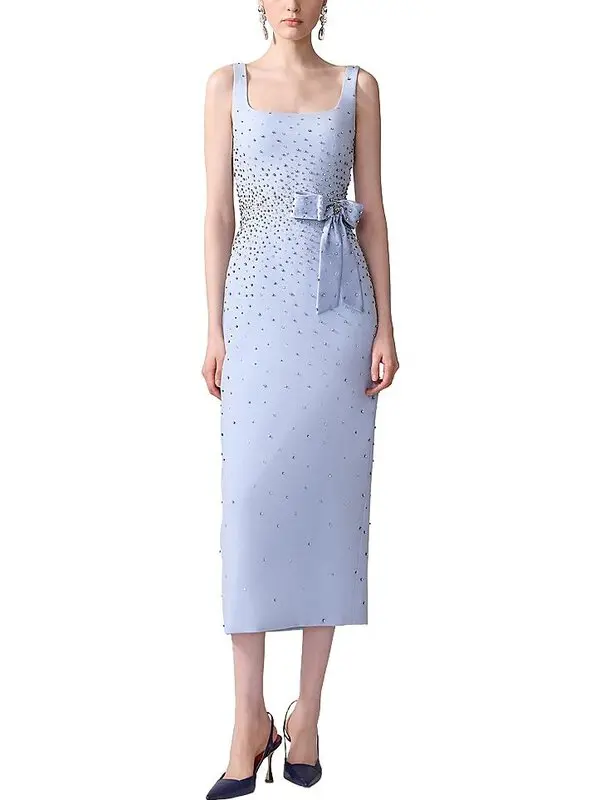 Carolina Herrera Embellished Midi Dress - Celeste