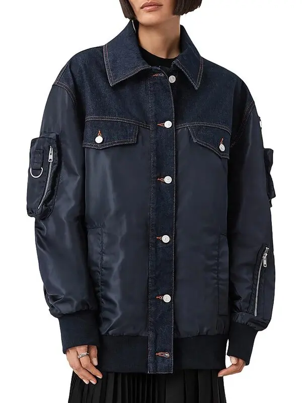ALLSAINTS Verity Bomber Jacket - Navy Blue