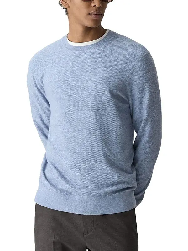Theory Riland Crewneck Sweater - Light Blue Lake Melange