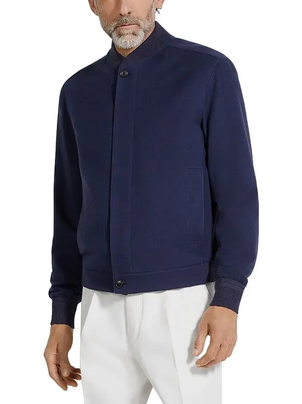 Zegna Oasi Cashmere Elements Bomber Jacket - Ink Blue
