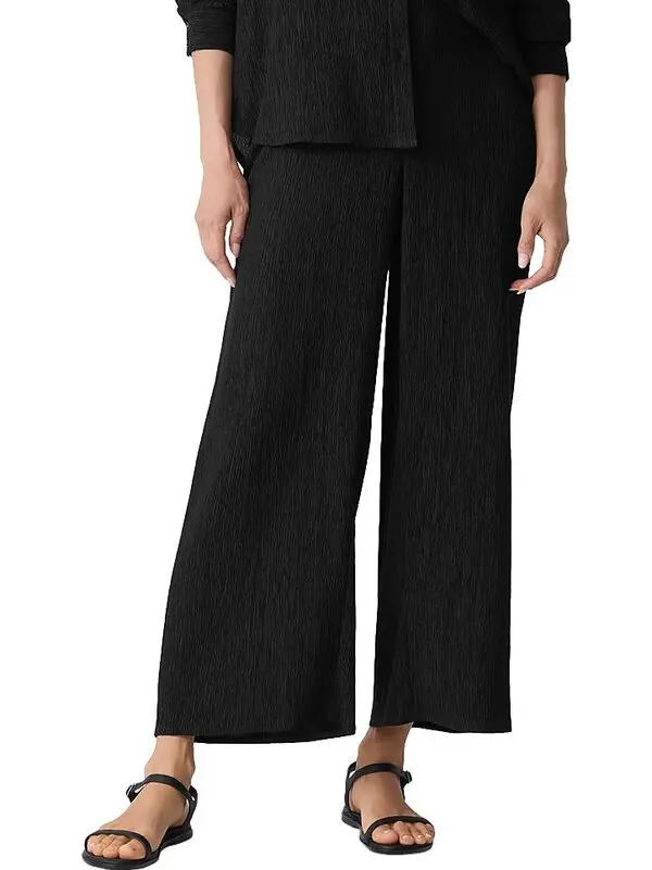 Eileen Fisher High-waist Ankle Pants - Black