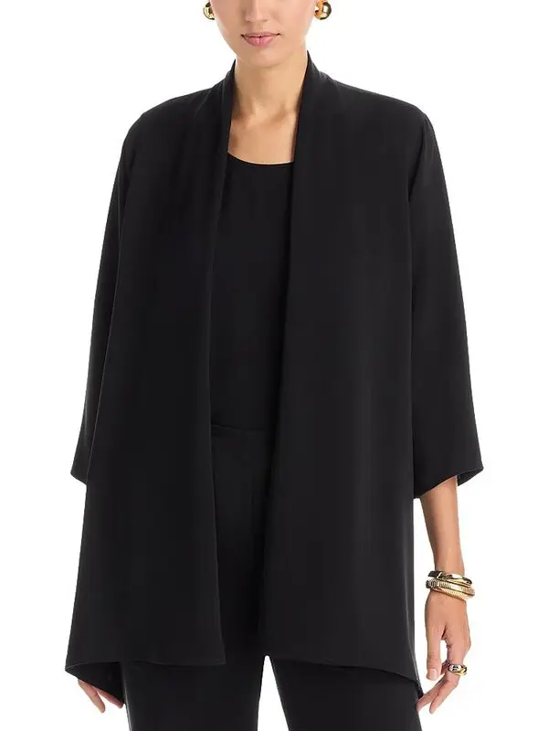 Caroline Rose Side Fall Cardigan - Black