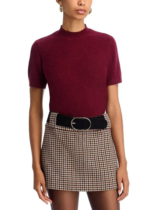 French Connection Vhari Knit Mock Neck Top - Cabernet