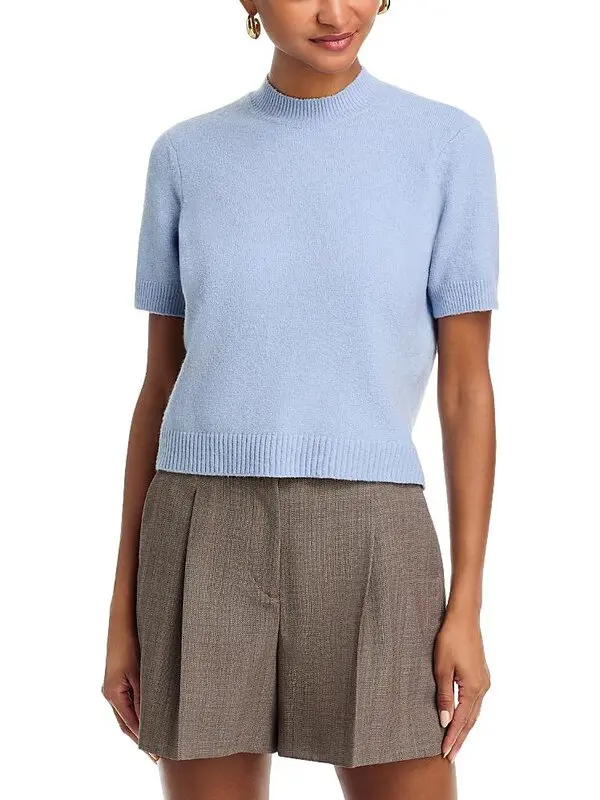 French Connection Vhari Knit Mock Neck Top - Moonmist