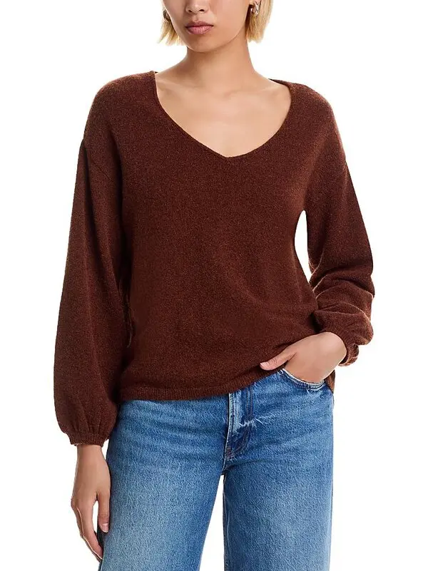 French Connection Vhari Knit V-neck Pullover Sweater - Chocolate