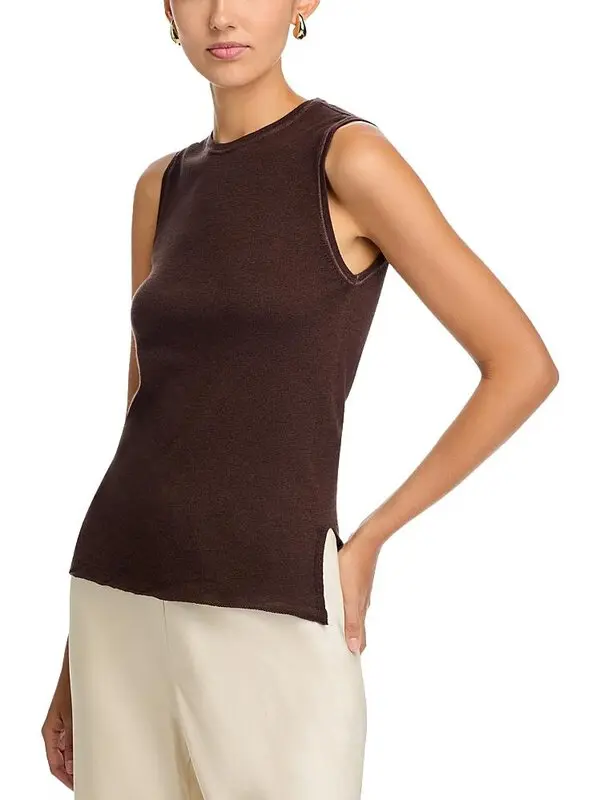 Majestic Filatures Crewneck Sleeveless Top - Chocolat